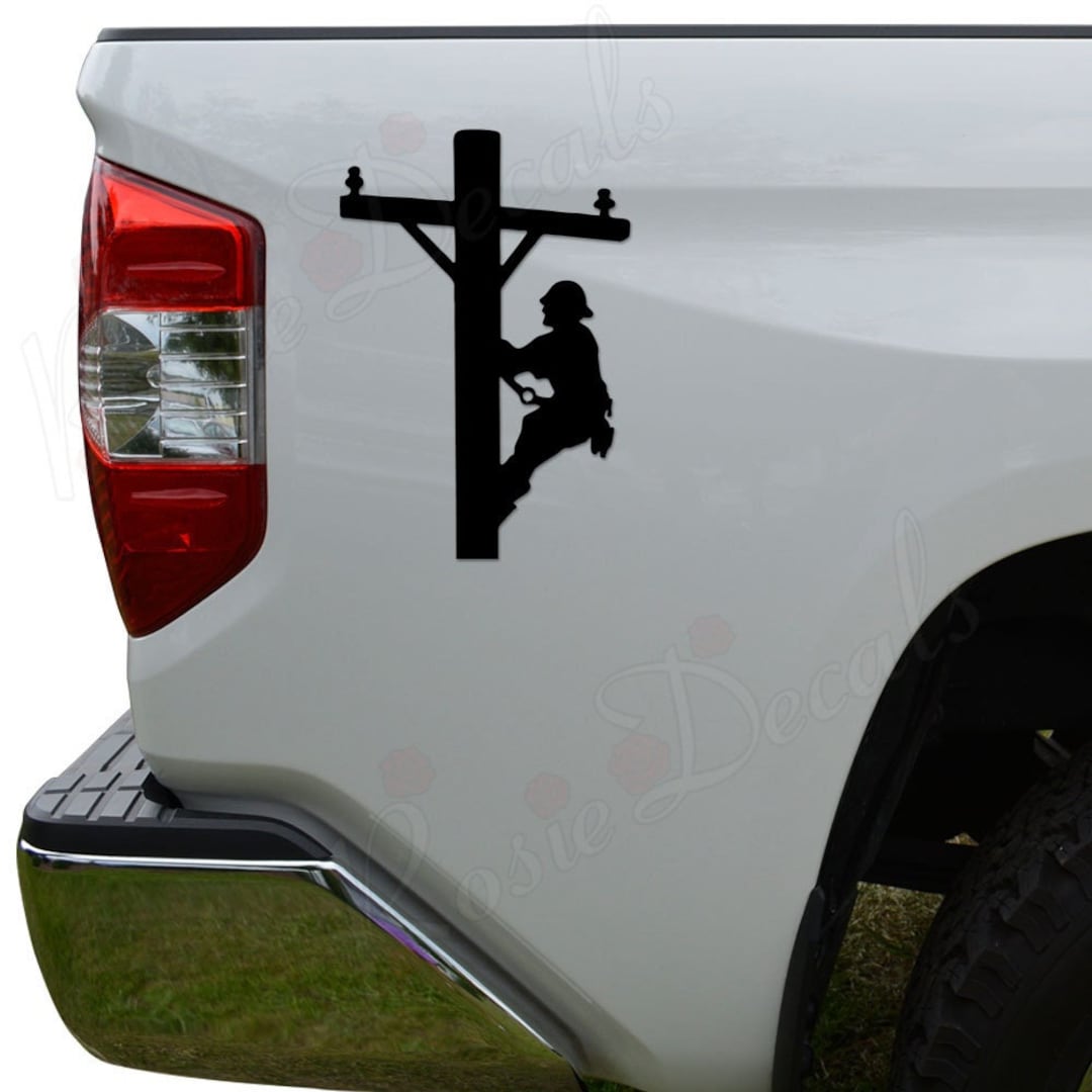 Electrical Lineman Electric Pole Die Cut Vinyl Decal Sticker for Car ...