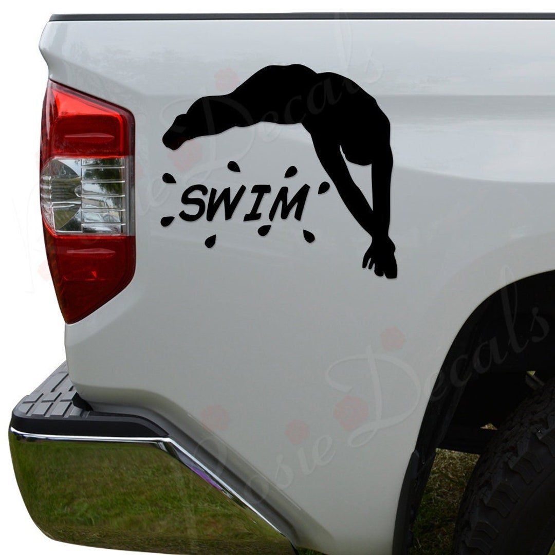 Swim Swimmer Swimming Pool Water Die Cut Vinyl Decal Sticker for Car ...
