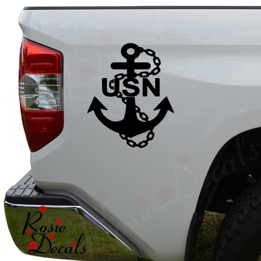 USN Navy Anchor Soldier Military Sailor Die Cut Vinyl Decal Sticker for ...