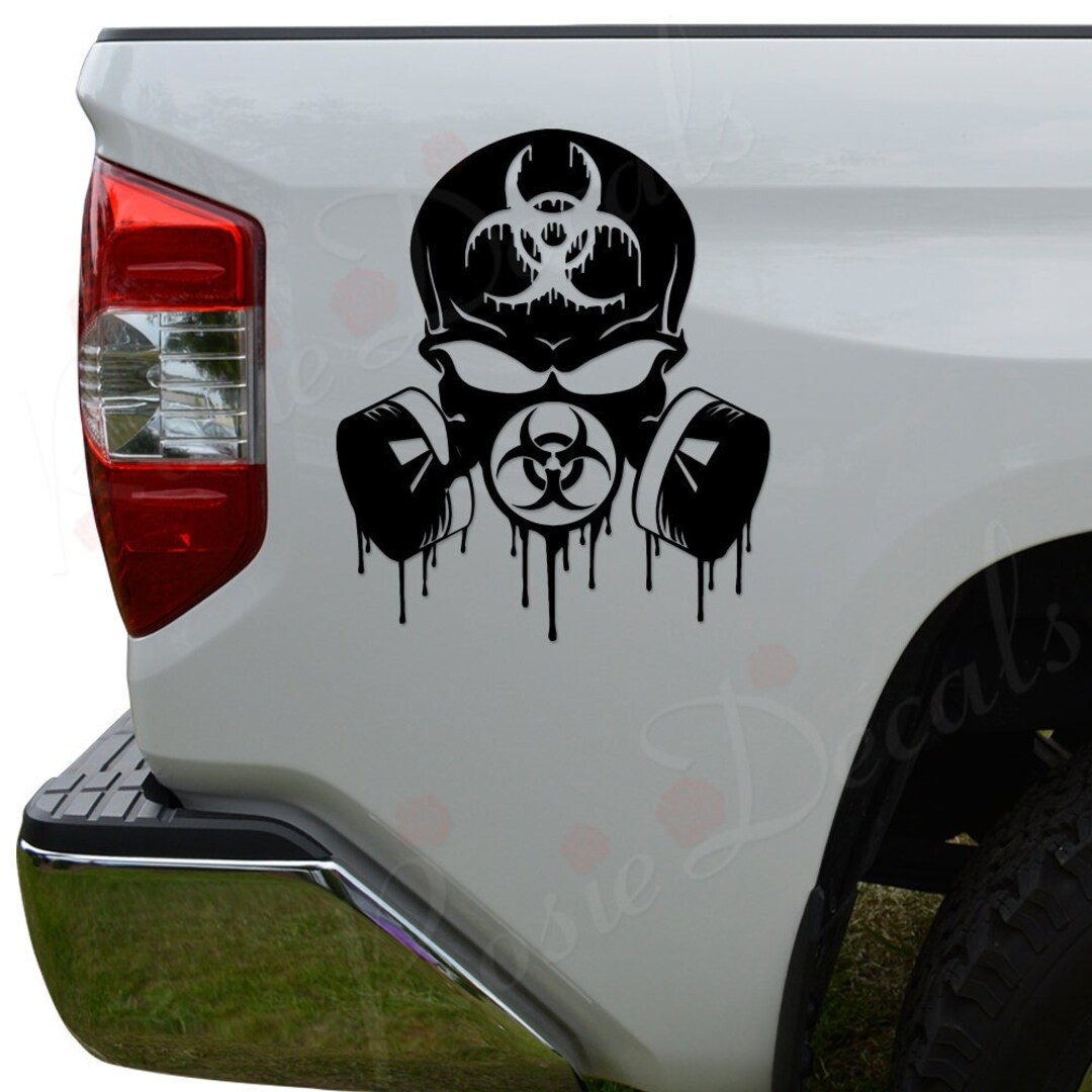 Death Skull Biohazard Respirator Radioactive Gas Mask Die Cut Vinyl ...