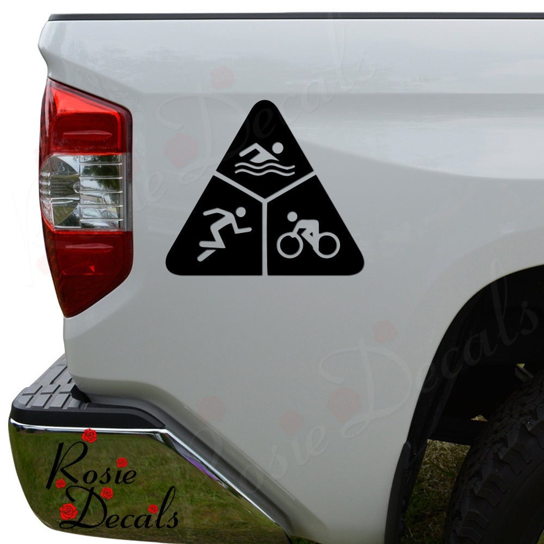 Triathlete Triathlon Running Swimming Bicycling Competition Die Cut ...