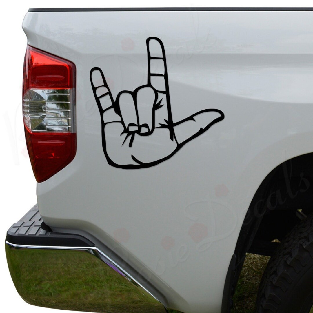 ASL Sign Language Hand I Love You Die Cut Vinyl Decal Sticker for Car ...