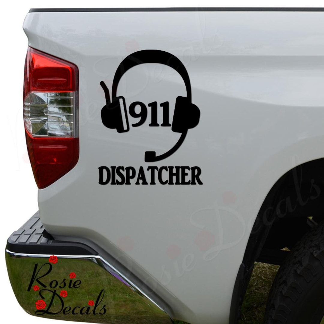 911 Dispatcher 911 Emergency Operator Headphones Head Set Die Cut Vinyl ...
