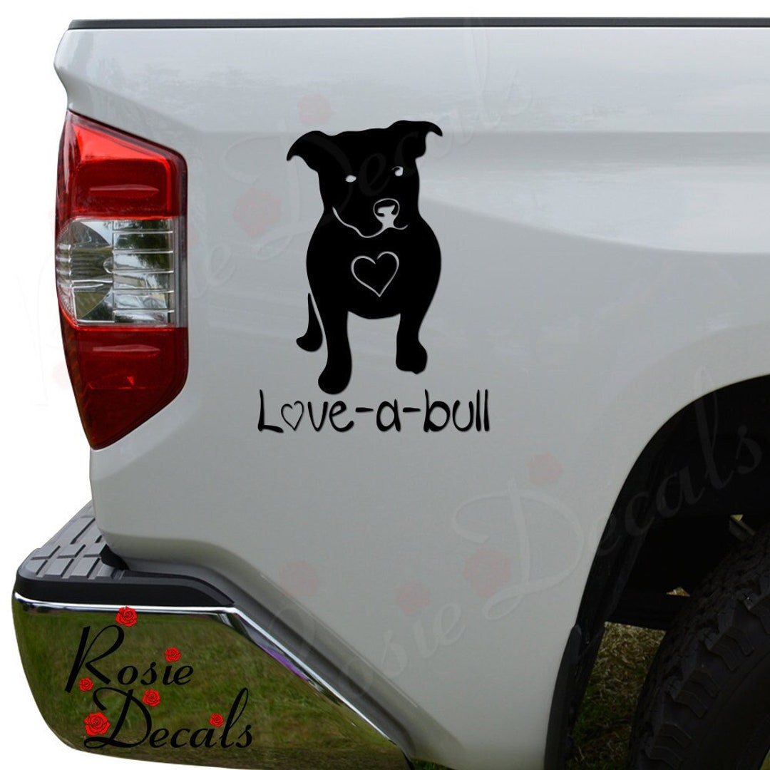 Love A Bull Pitbull Heart Pit Bull Dog Pet Die Cut Vinyl Decal Sticker ...