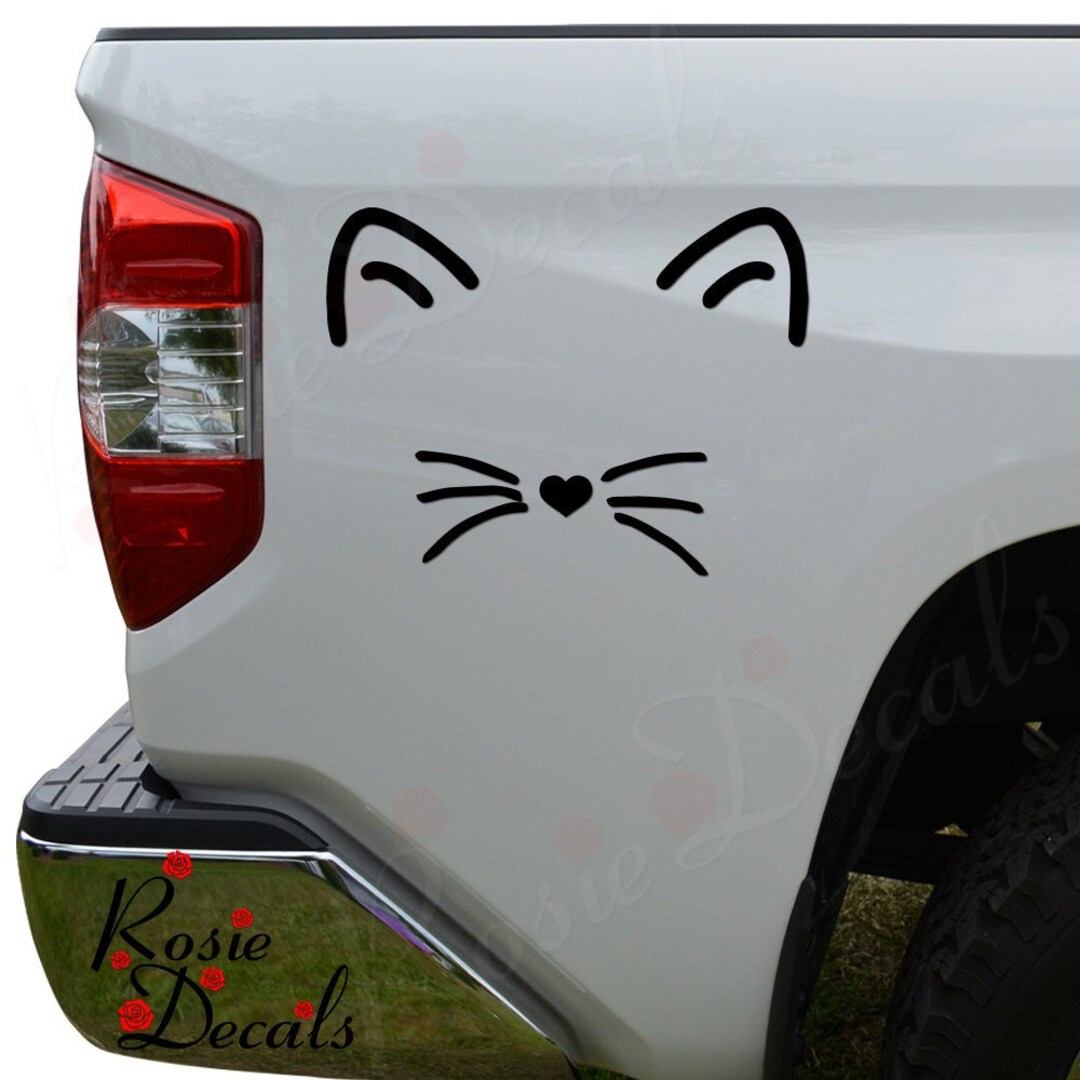 Cute Cat Face Ears Whiskers Kitty Kitten Pet Die Cut Vinyl Decal ...