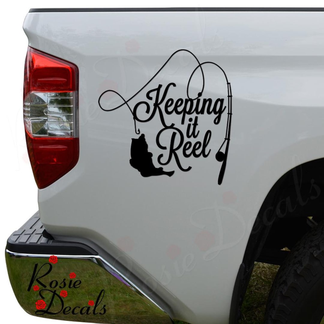 Keeping It Reel Fish Fishing Pole Fisherman Die Cut Vinyl Decal Sticker ...