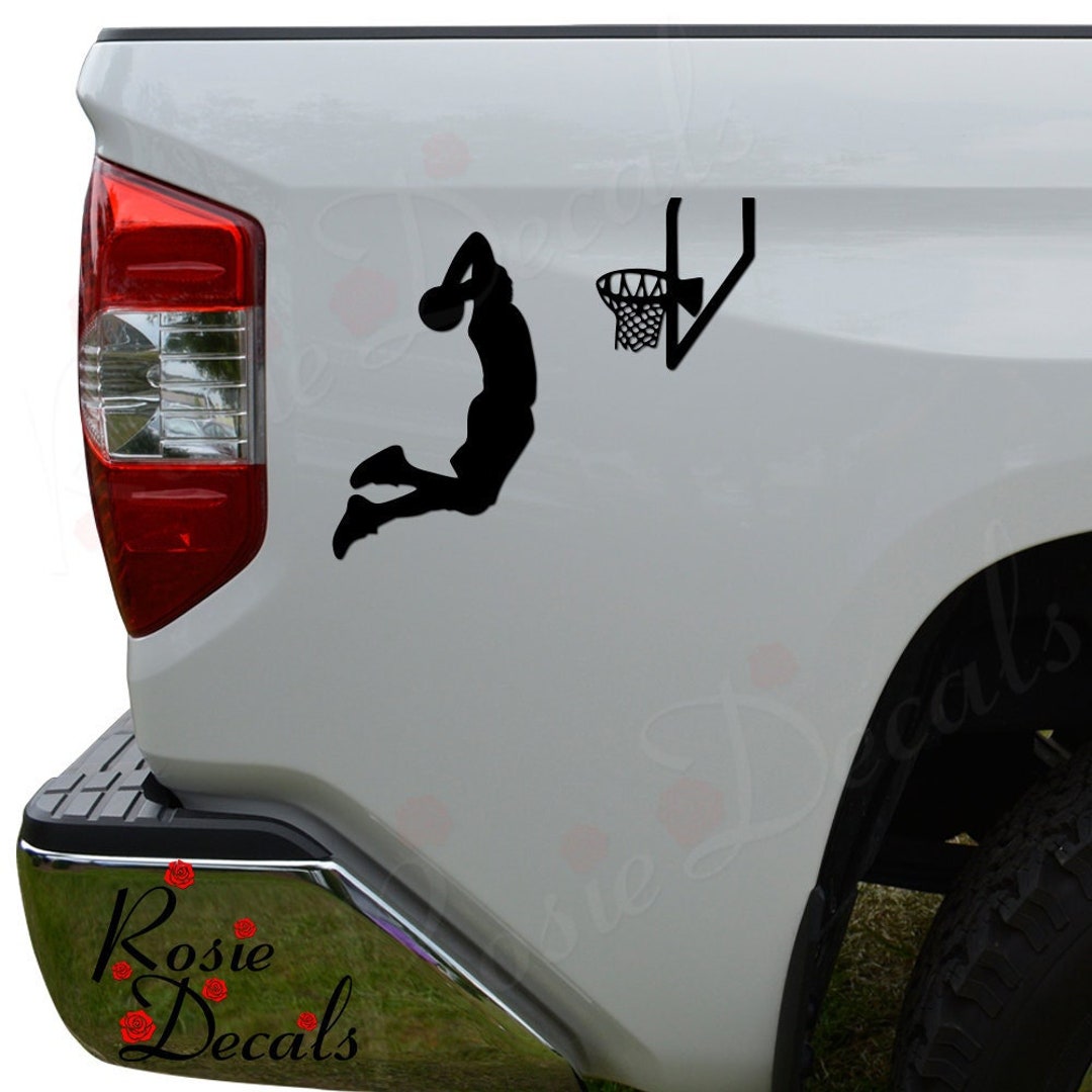 Basketball Player Slam Dunk Basket Score Sport #03 Die Cut Vinyl Decal ...