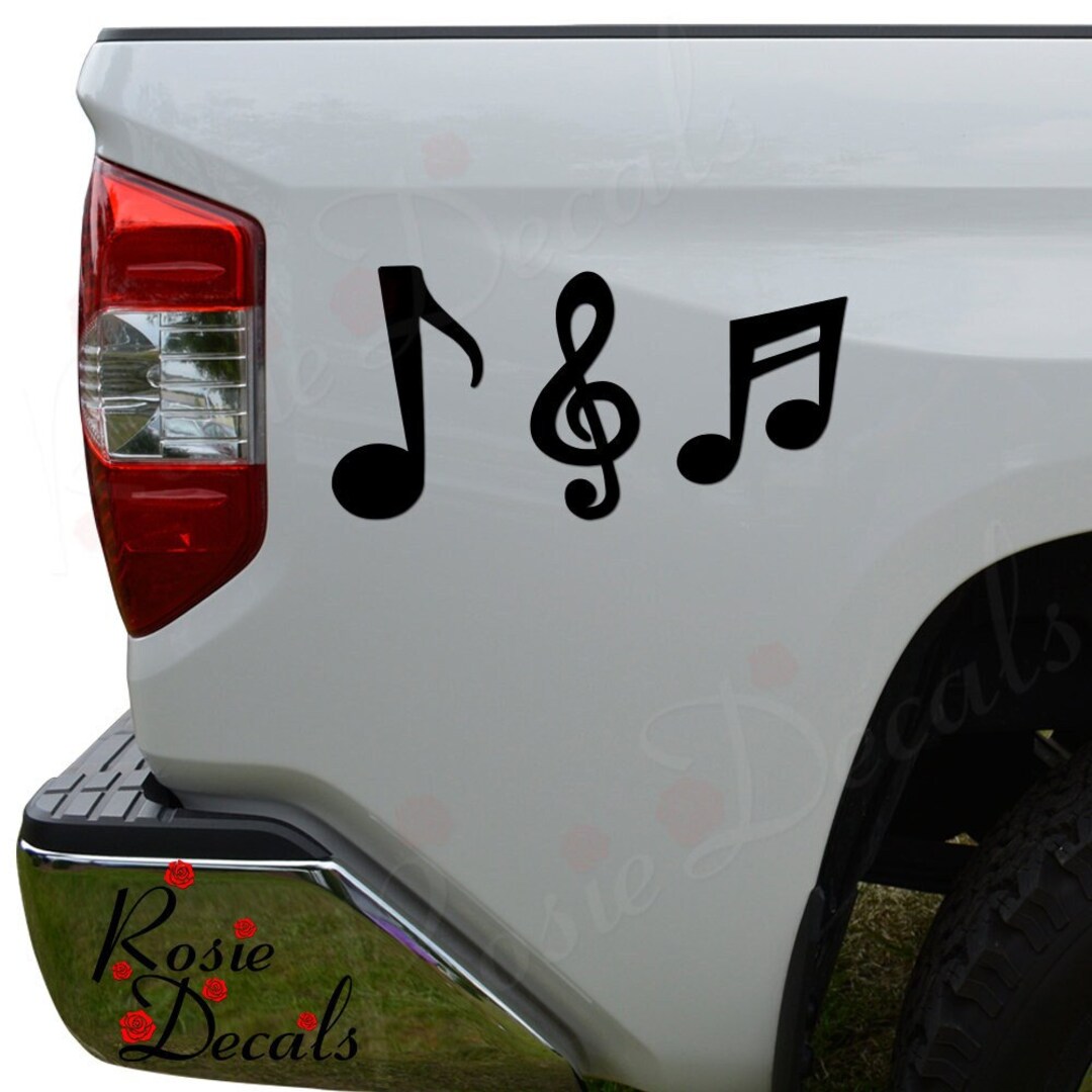 Music Score Musical Notes Treble Bass Reading #03 Die Cut Vinyl Decal ...