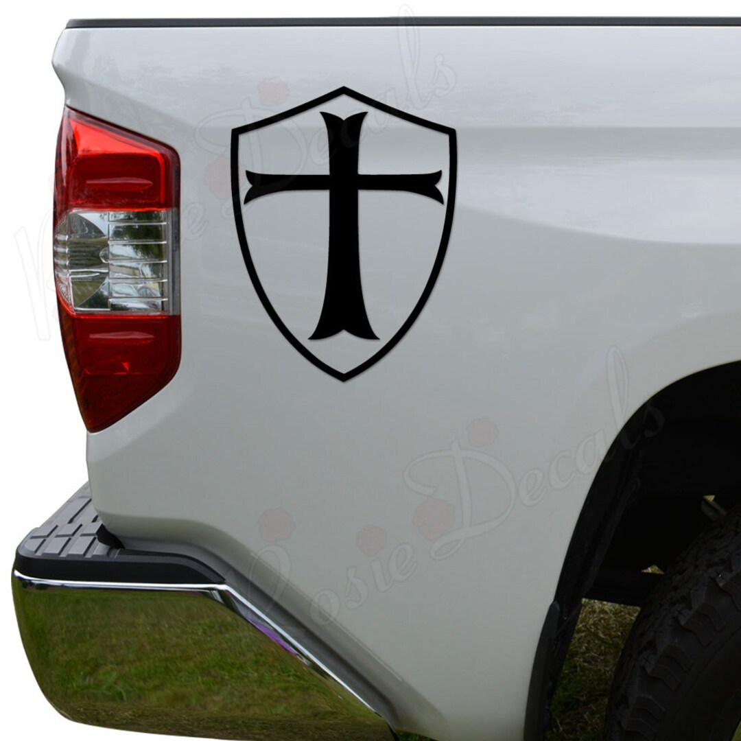 Knight Templar Shield Cross Christian Die Cut Vinyl Decal Sticker for ...
