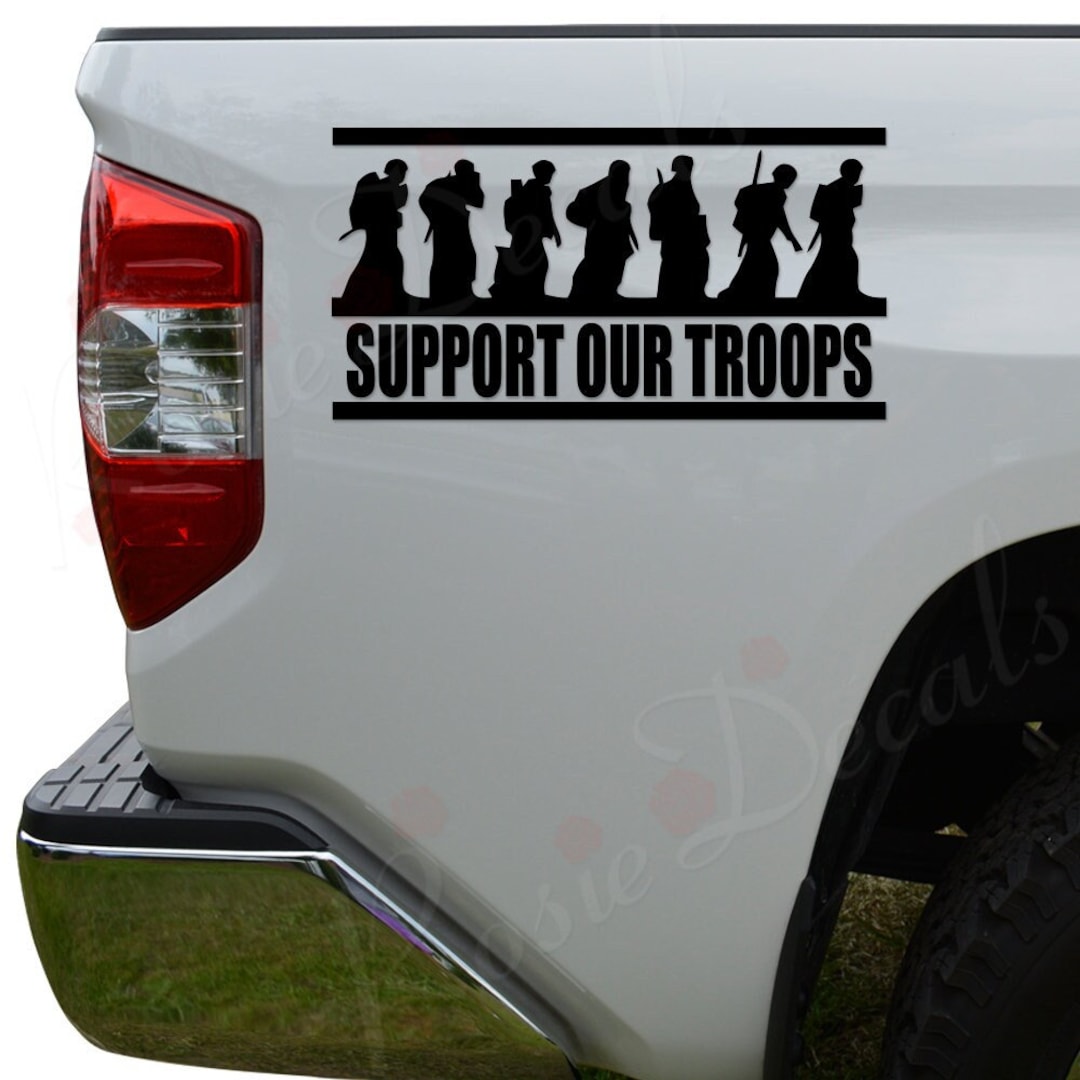 Support Our Troops US Miltary Soldiers Die Cut Vinyl Decal Sticker for ...