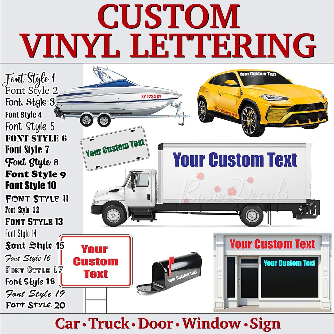 Custom Vinyl Lettering Sticker Decal Make Your Own Text Letters ...