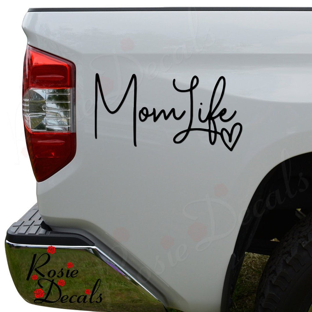 Love Mom Life Heart Parent Child Die Cut Vinyl Decal Sticker for Car ...