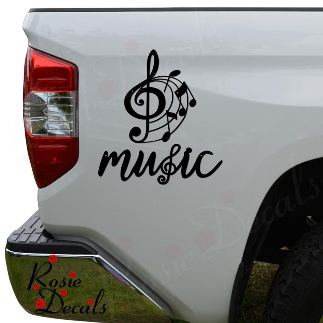 Music Notes Treble Bass Clef Die Cut Vinyl Decal Sticker for Car Truck ...
