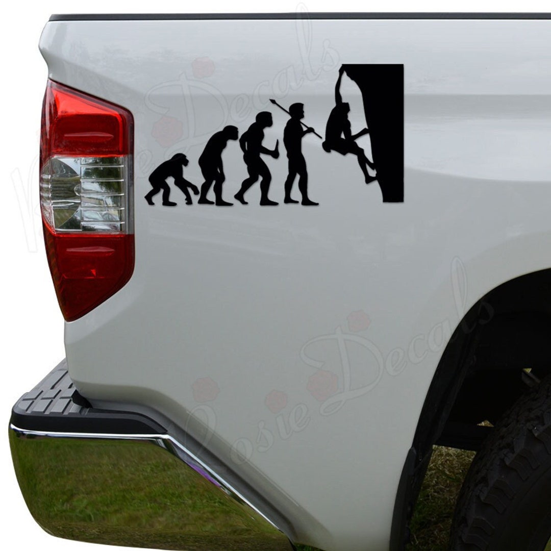 Ape Human Evolution of Men Rock Climbing Mountain Die Cut Vinyl Decal ...