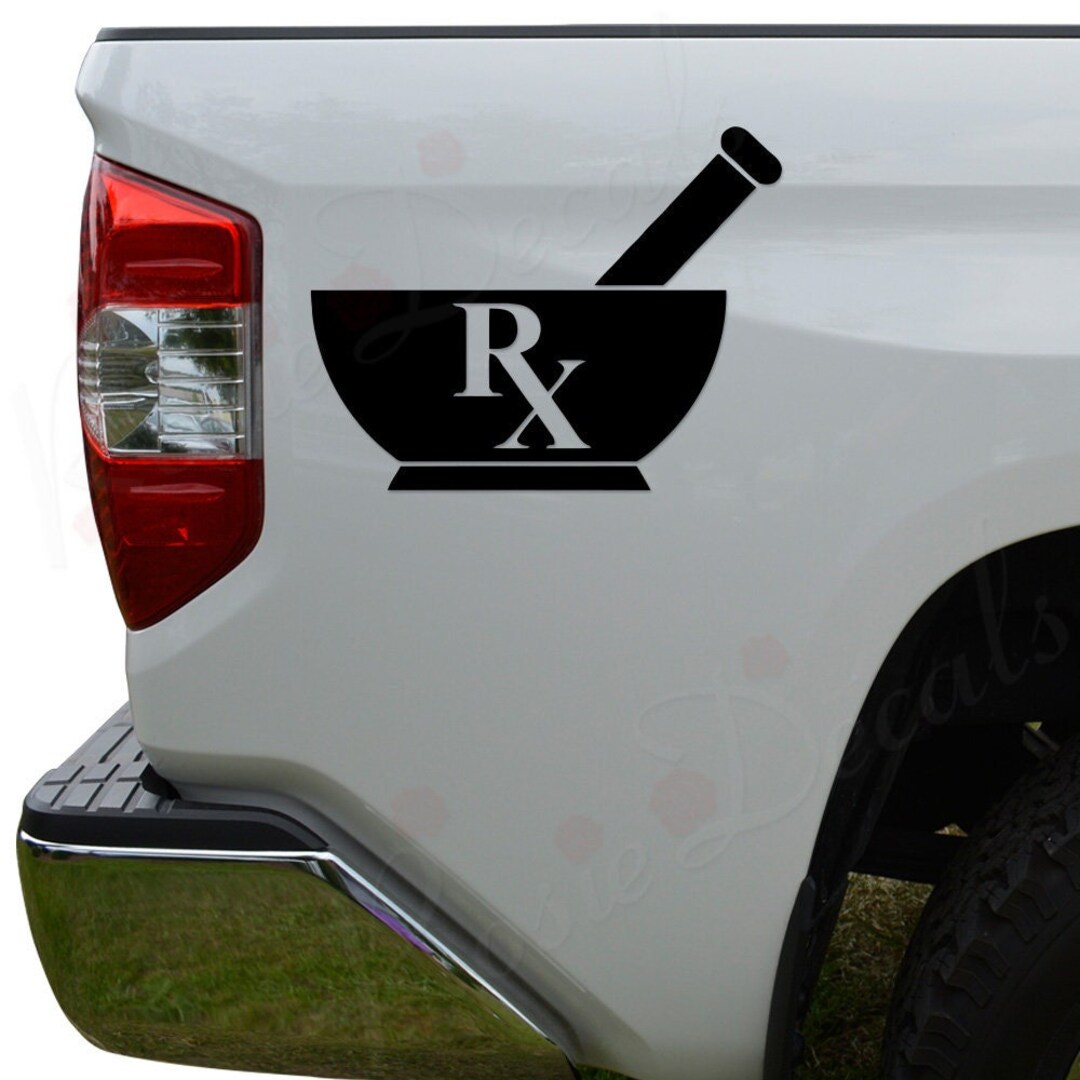 RX Pharmacy Pharmacist Mortar Pestle Drugs Die Cut Vinyl Decal Sticker ...