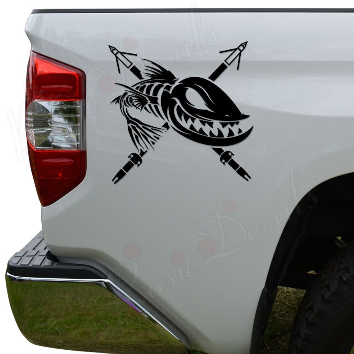 Bowfishing Spears Bow Arrow Fish Die Cut Vinyl Decal Sticker for Car ...