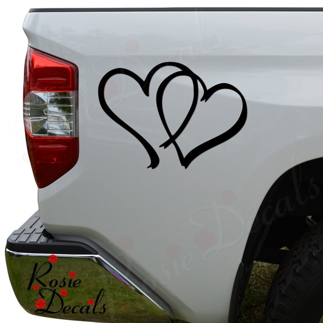 Double Intertwined Hearts Couple Partner Love Die Cut Vinyl Decal ...