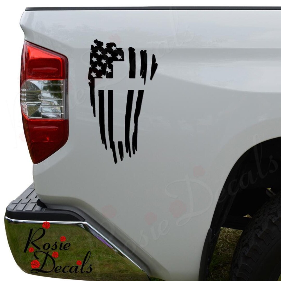 Distressed Flag Cross Christian Military Soldier Die Cut Vinyl Decal ...