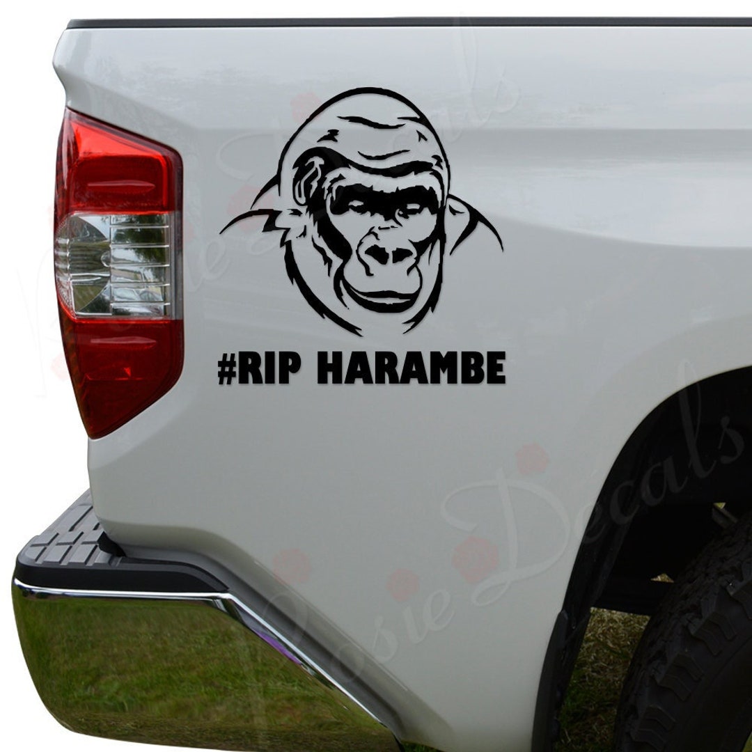 RIP Harambe Gorilla Ape Monkey Meme Die Cut Vinyl Decal Sticker for Car ...