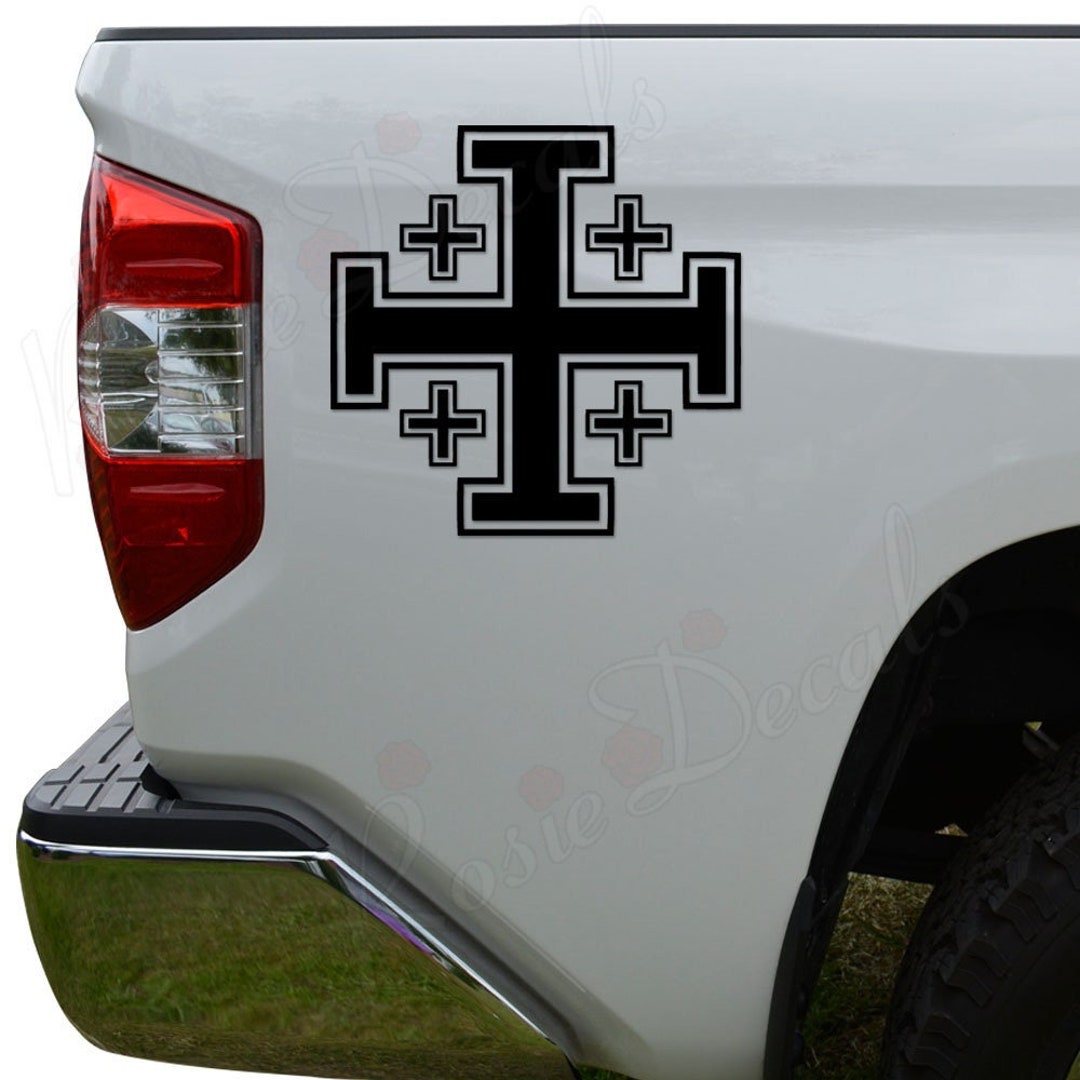 Jerusalem Cross Crusaders Christian Die Cut Vinyl Decal Sticker for Car ...