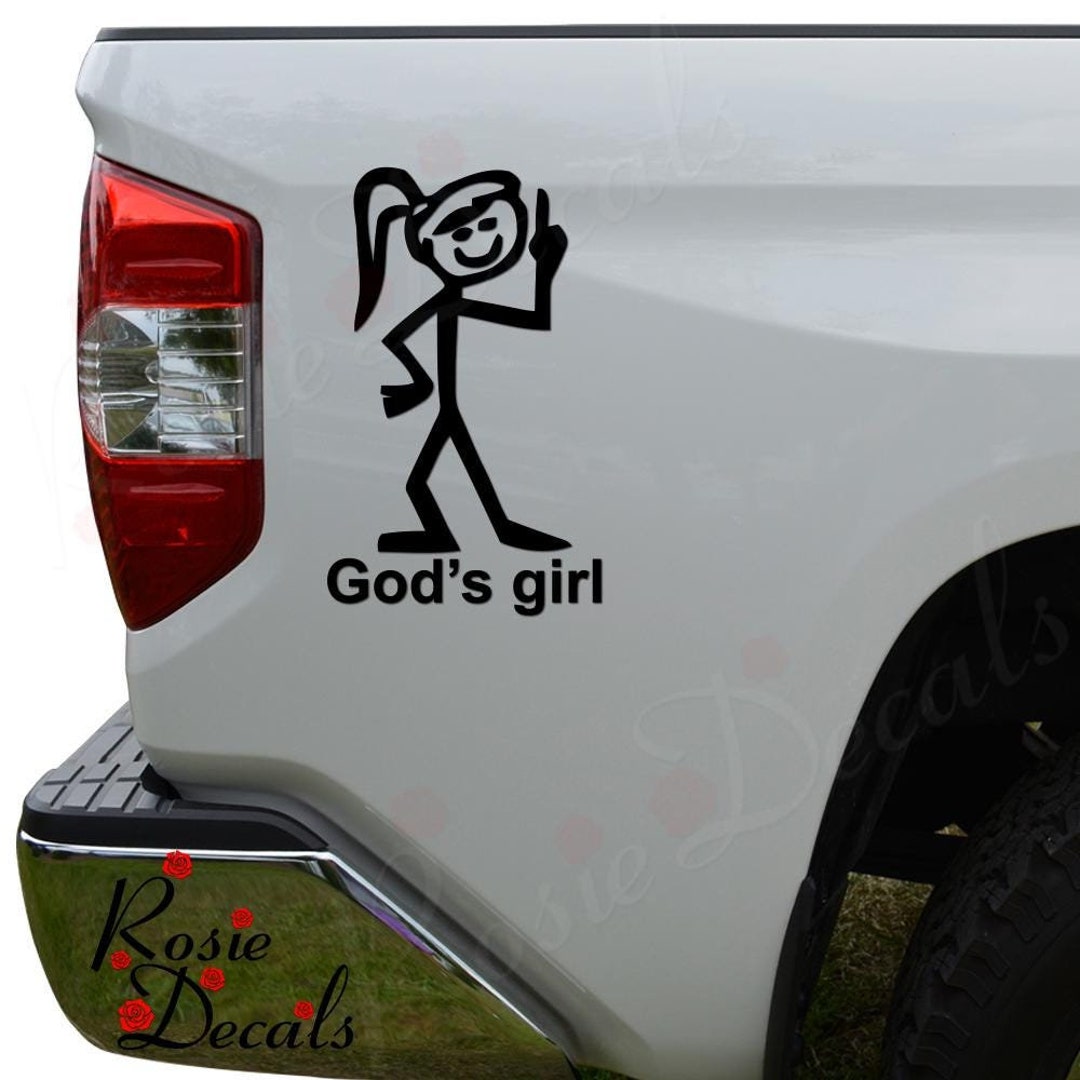 Christian Girl God's Girl Stick Figure Family Religion Die Cut Vinyl ...