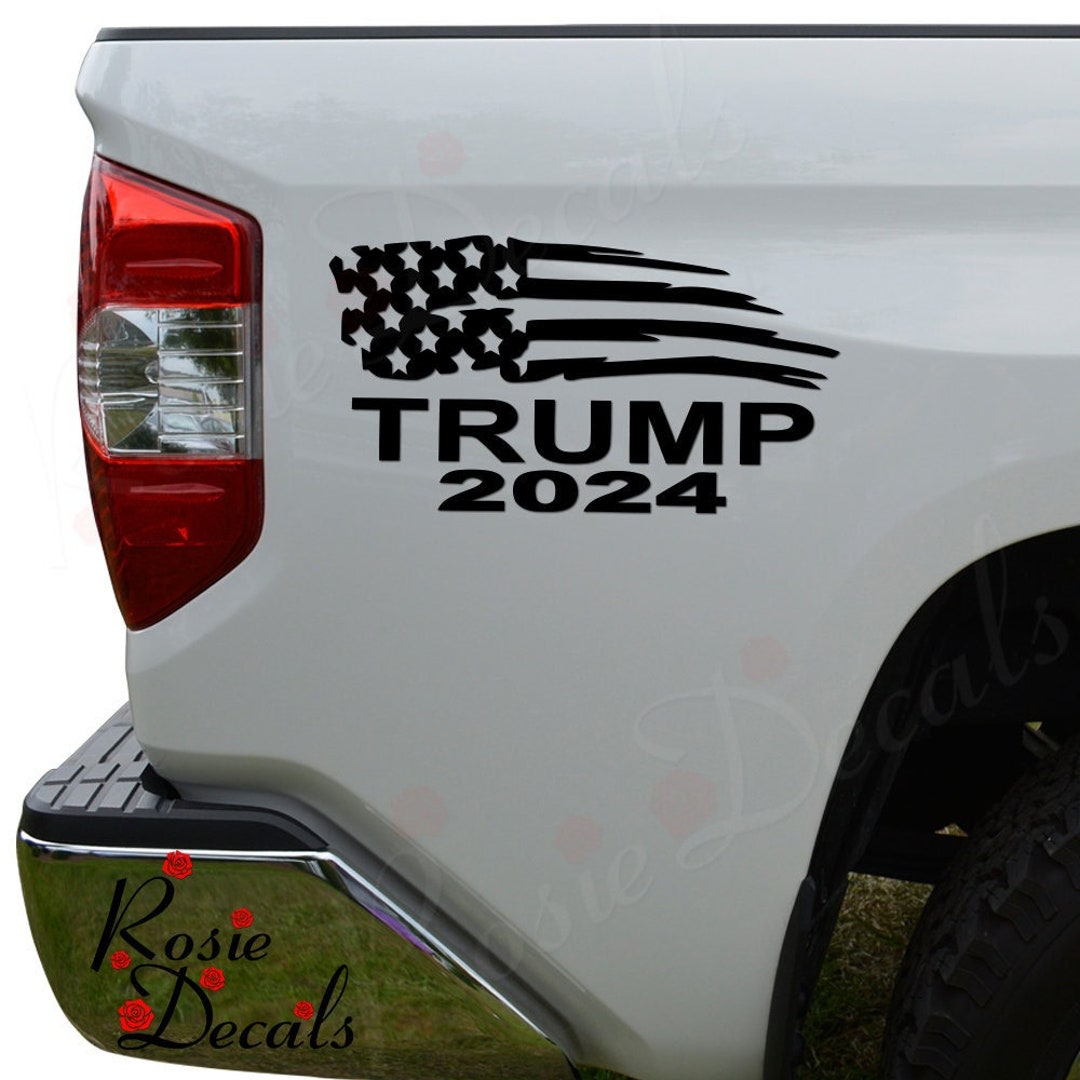 Trump 2024 President Presidential Candidate American Flag Die Cut Vinyl ...