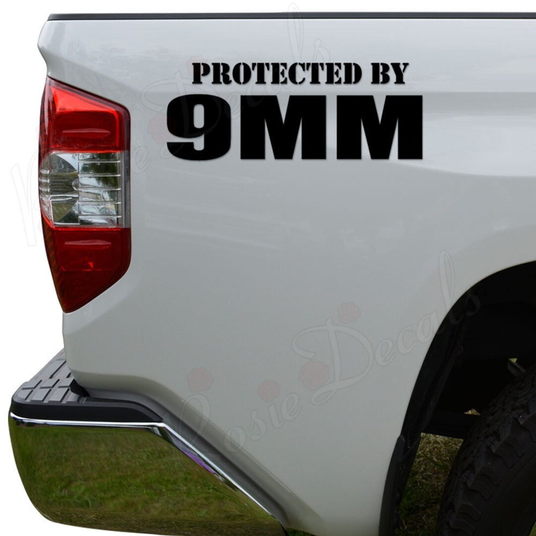Protected by 9mm Bullet Ammo Gun Rights Die Cut Vinyl Decal Sticker for ...