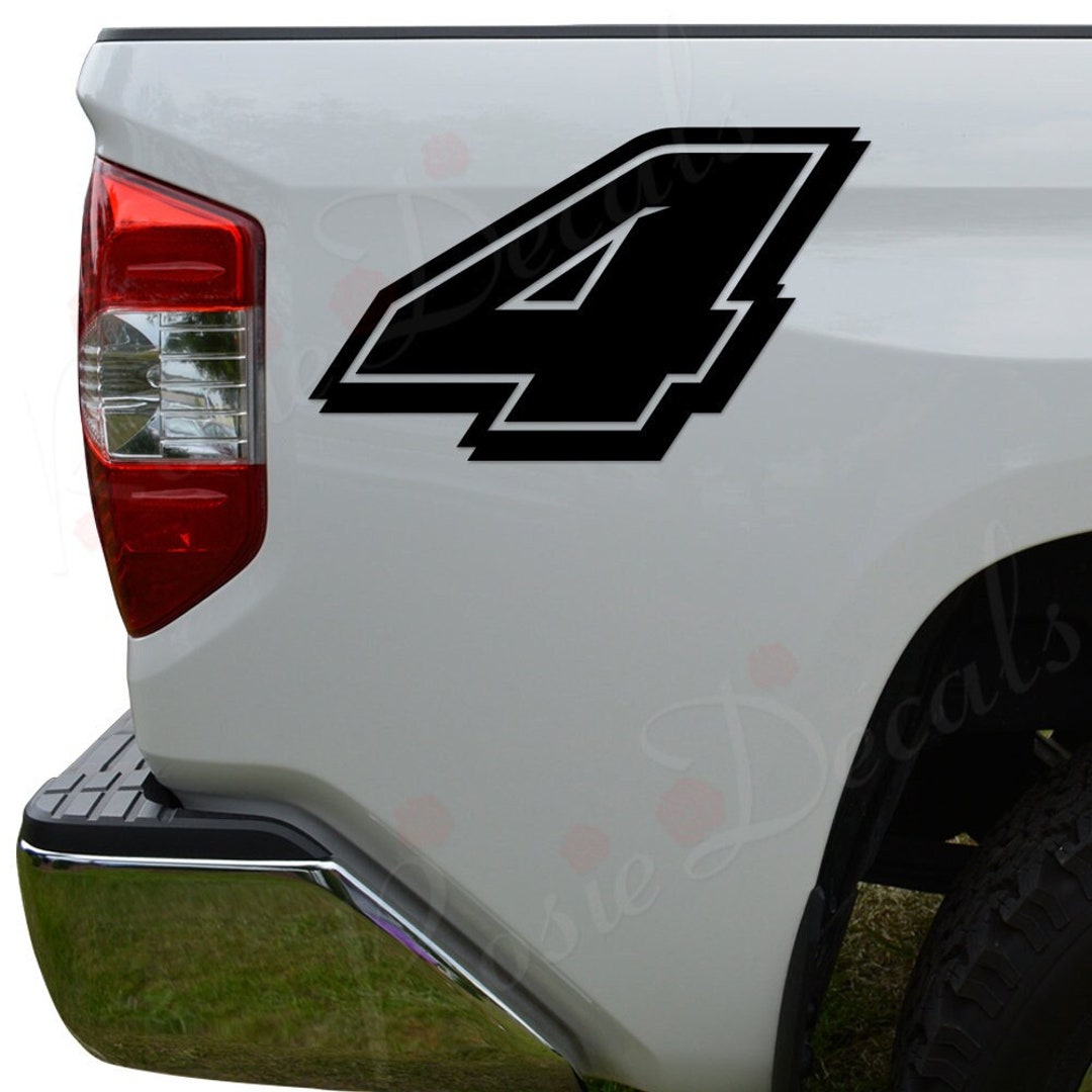 Racing Race Number 4 Style 24 Go Kart Helmet Die Cut Vinyl Decal ...