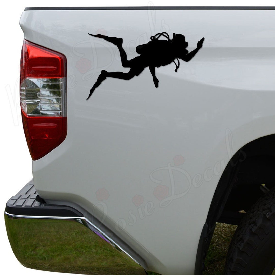 Scuba Diving Diver Deep Sea Ocean Fish Die Cut Vinyl Decal Sticker for ...