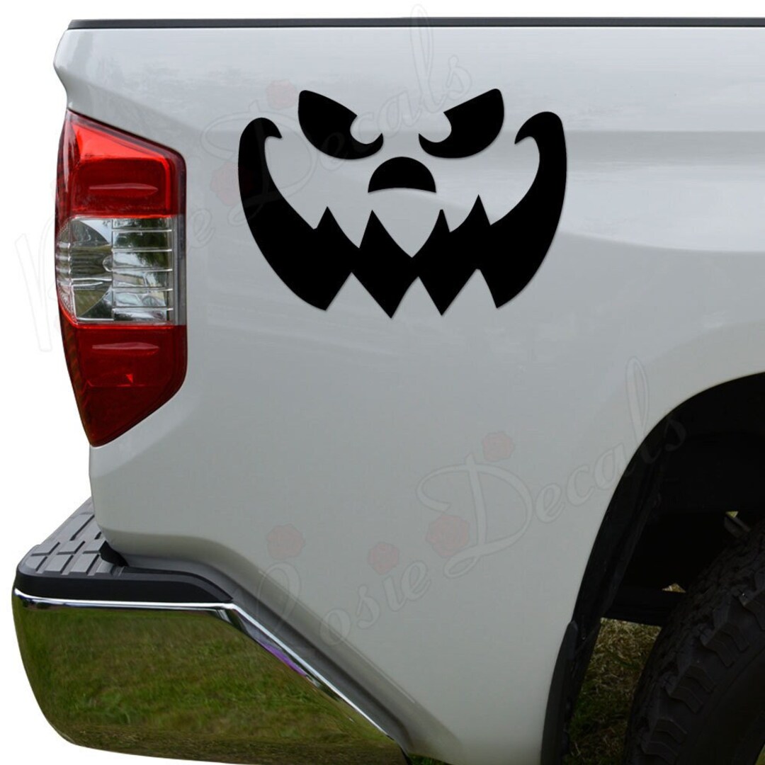 Jack O Lantern Face Pumpkin Halloween Die Cut Vinyl Decal Sticker for ...