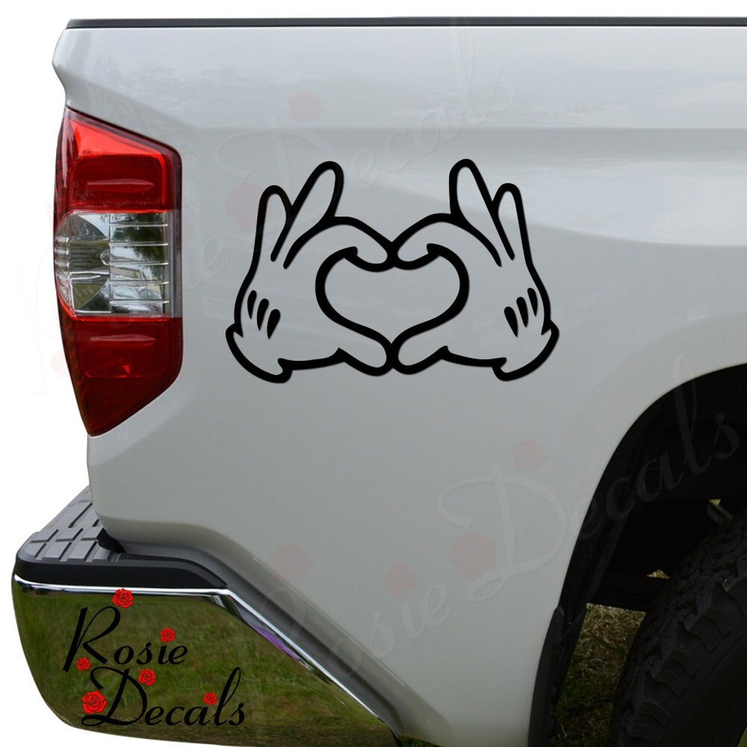 Heart Shaped Hands Sign Love Gloves Die Cut Vinyl Decal Sticker for Car ...