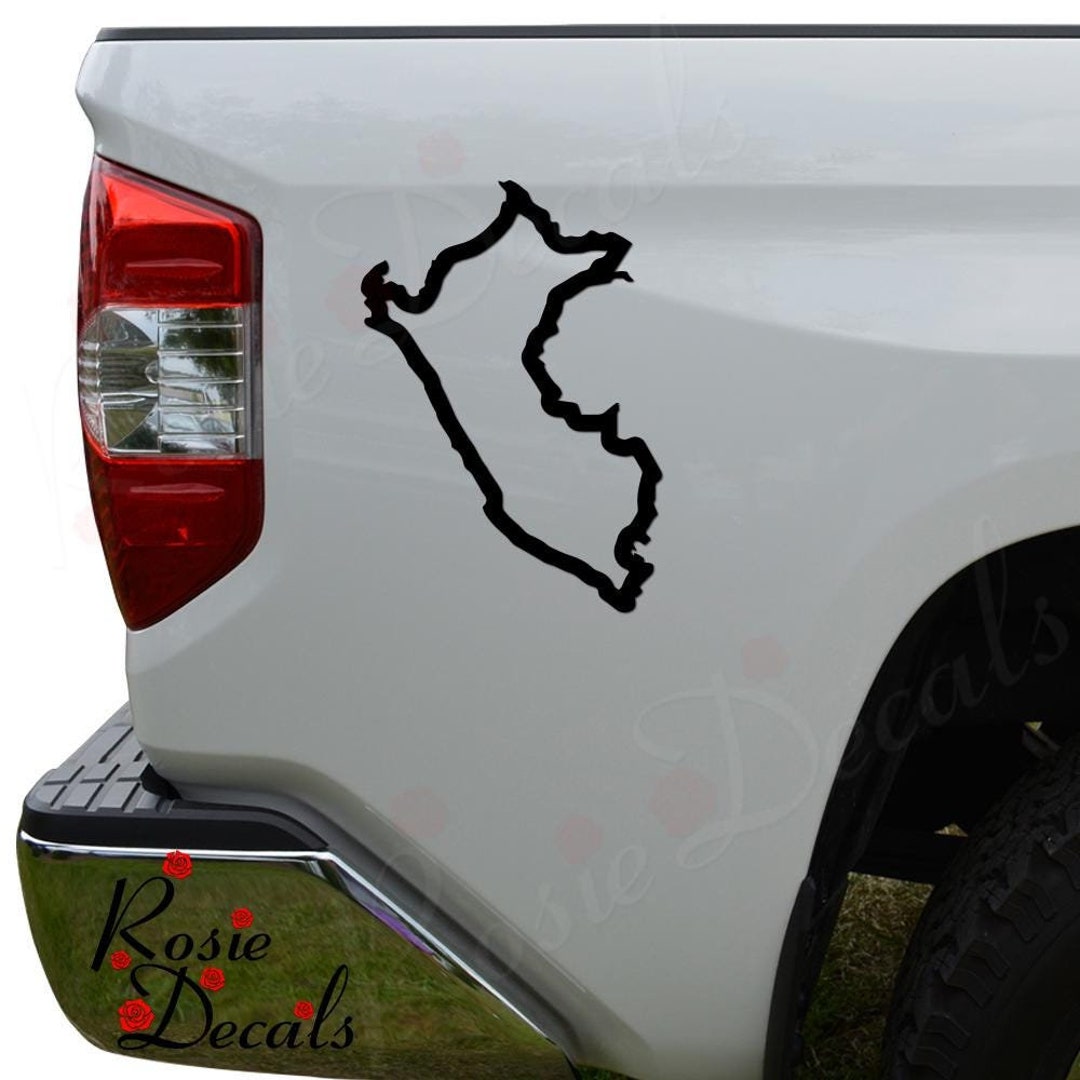 Peru Country Map Outline South America Die Cut Vinyl Decal Sticker for ...