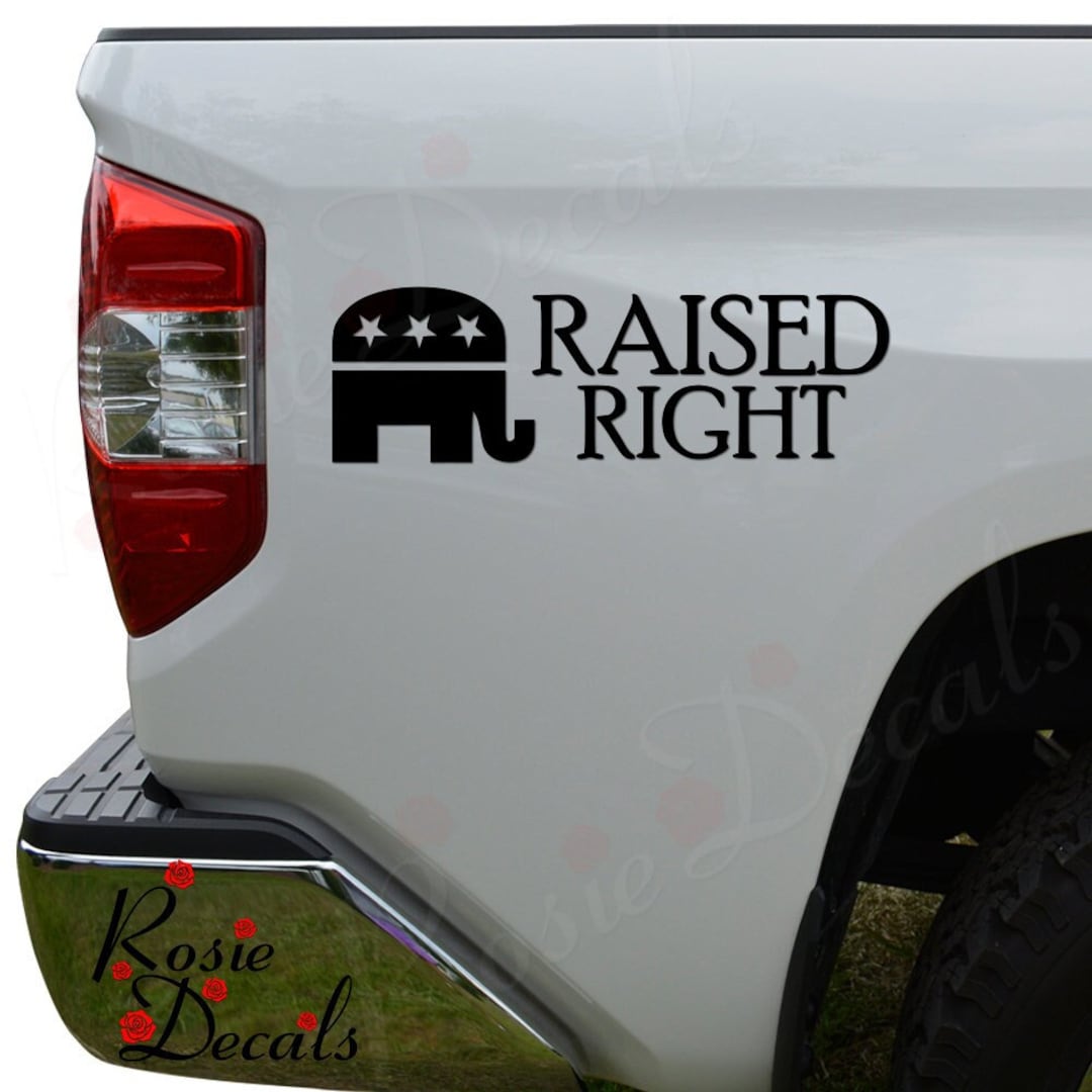 Raised Right Red State Republican Party Elephant Die Cut Vinyl Decal ...