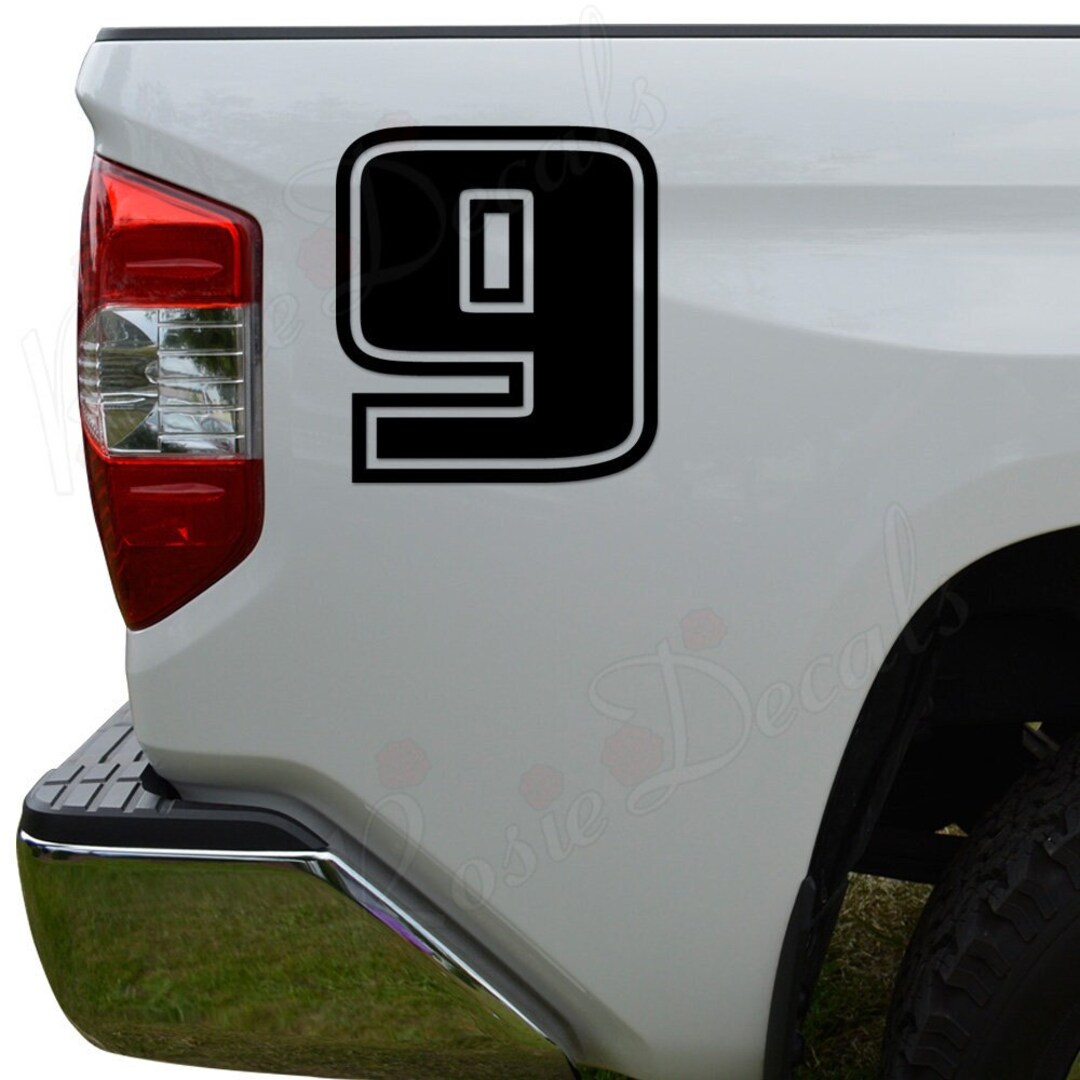 Racing Race Number 9 Style 3 Go Kart Helmet Die Cut Vinyl Decal Sticker ...
