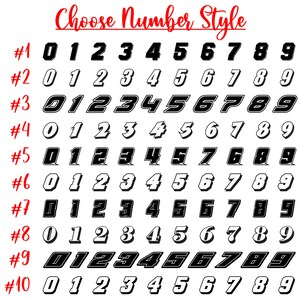 Custom Racing Number Name Text Race Die Cut Vinyl Decal Sticker for Car ...