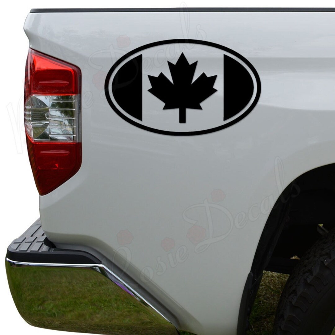Canada Flag Oval Maple Leaf Die Cut Vinyl Decal Sticker for Car Truck ...