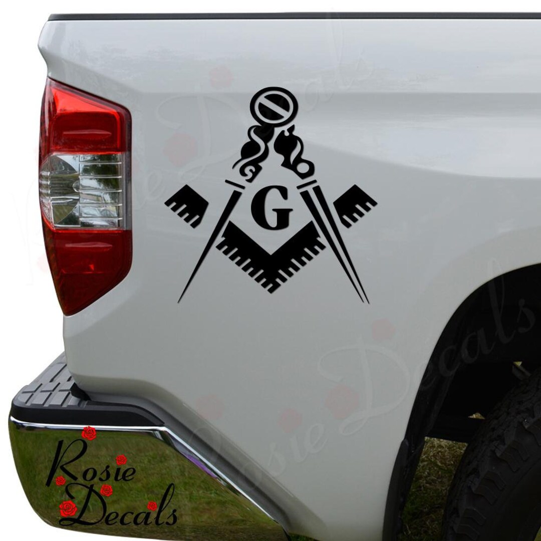 Freemasonry Ruler Compass Masonic Symbol #02 Die Cut Vinyl Decal ...