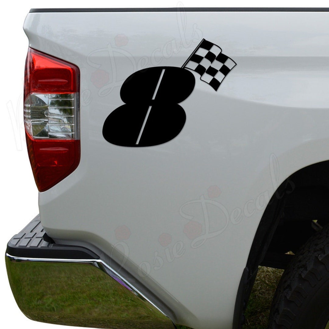 Racing Race Number 8 Style 8 Go Kart Helmet Die Cut Vinyl Decal Sticker ...