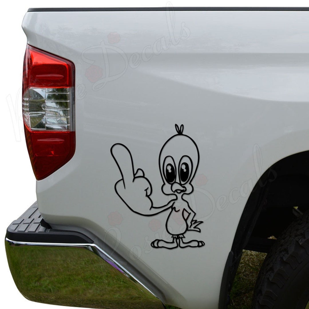 Flip the Bird Middle Finger Die Cut Vinyl Decal Sticker for Car Truck ...