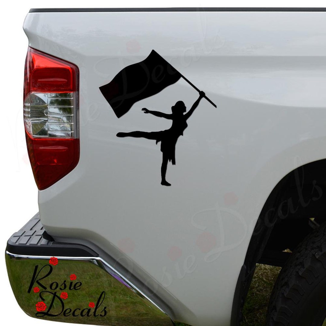 Color Guard Girl Flag School Marching Band Die Cut Vinyl Decal Sticker ...