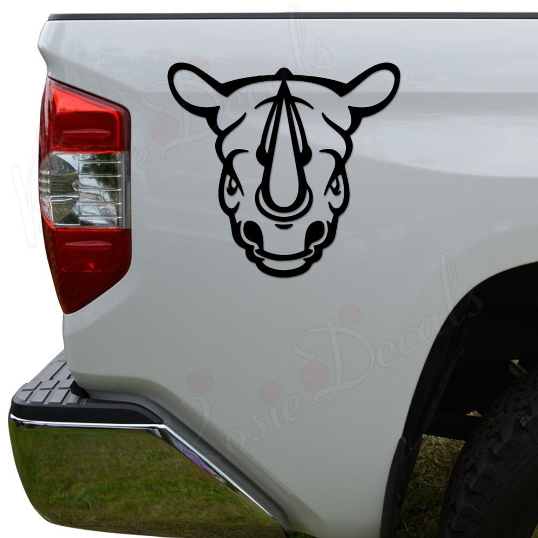 Rhino Head Face Rhinoceros Die Cut Vinyl Decal Sticker for Car Truck ...