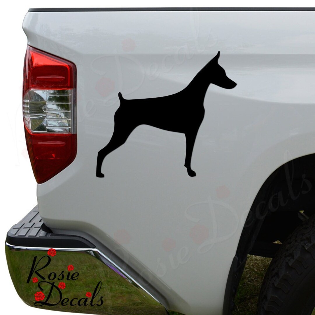 Doberman Pinscher Minature Min Pin Guard Dog Love Pet Die Cut Vinyl ...