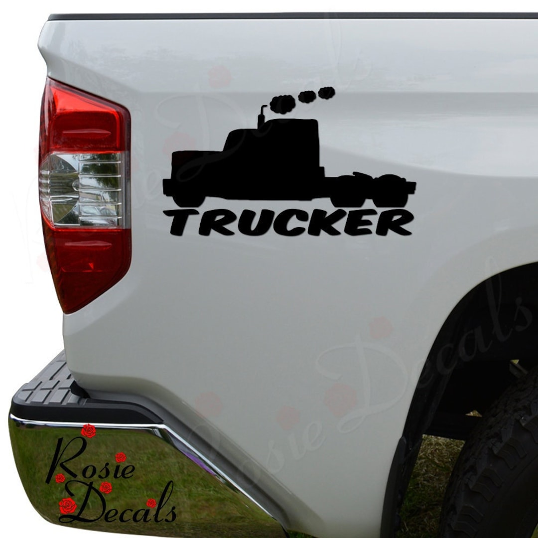 Trucker 18 Wheeler Big Rig Truck Driver Die Cut Vinyl Decal Sticker for ...