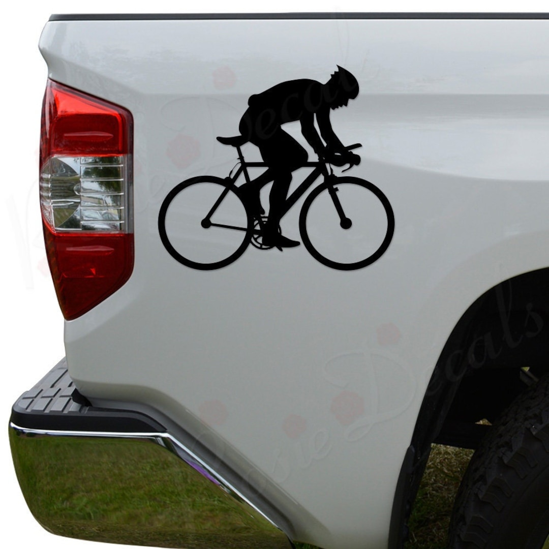 Cyclist Cycling Bicycling Bicycle Die Cut Vinyl Decal Sticker for Car ...