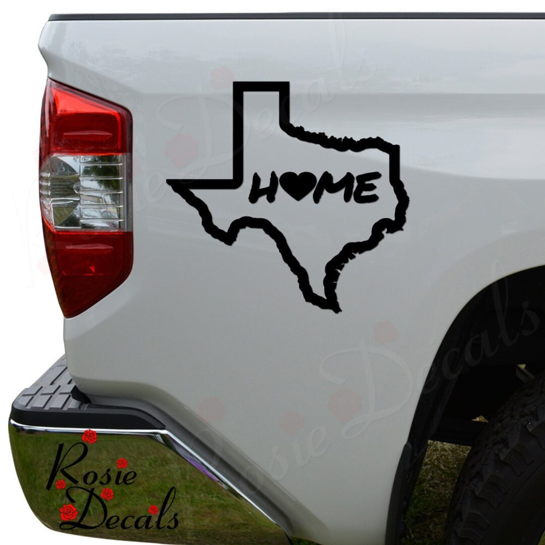 Texas Map Outline Home Heat Love State Lone Star Die Cut Vinyl Decal ...