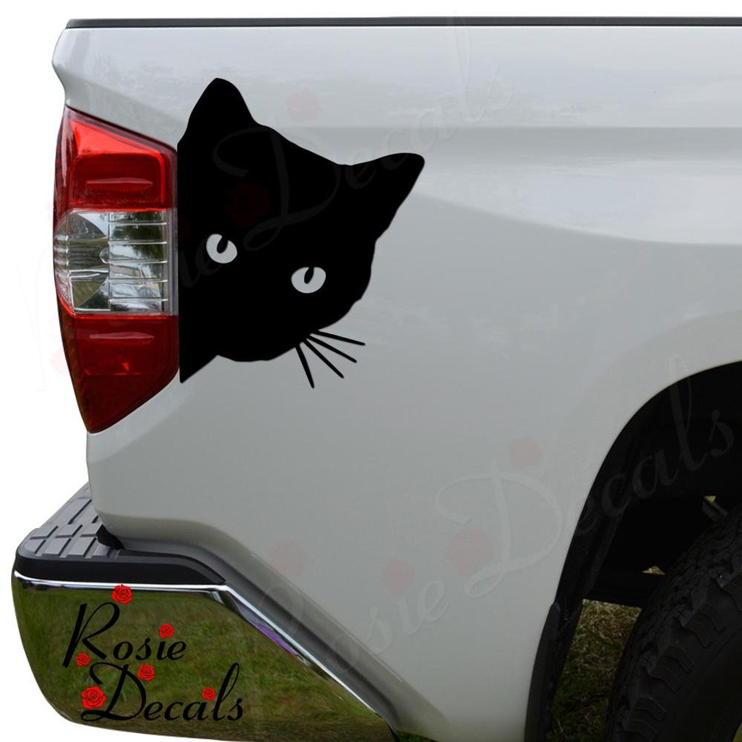 Cat Peeking Peeping Kitty Kitten Pet Die Cut Vinyl Decal Sticker for ...