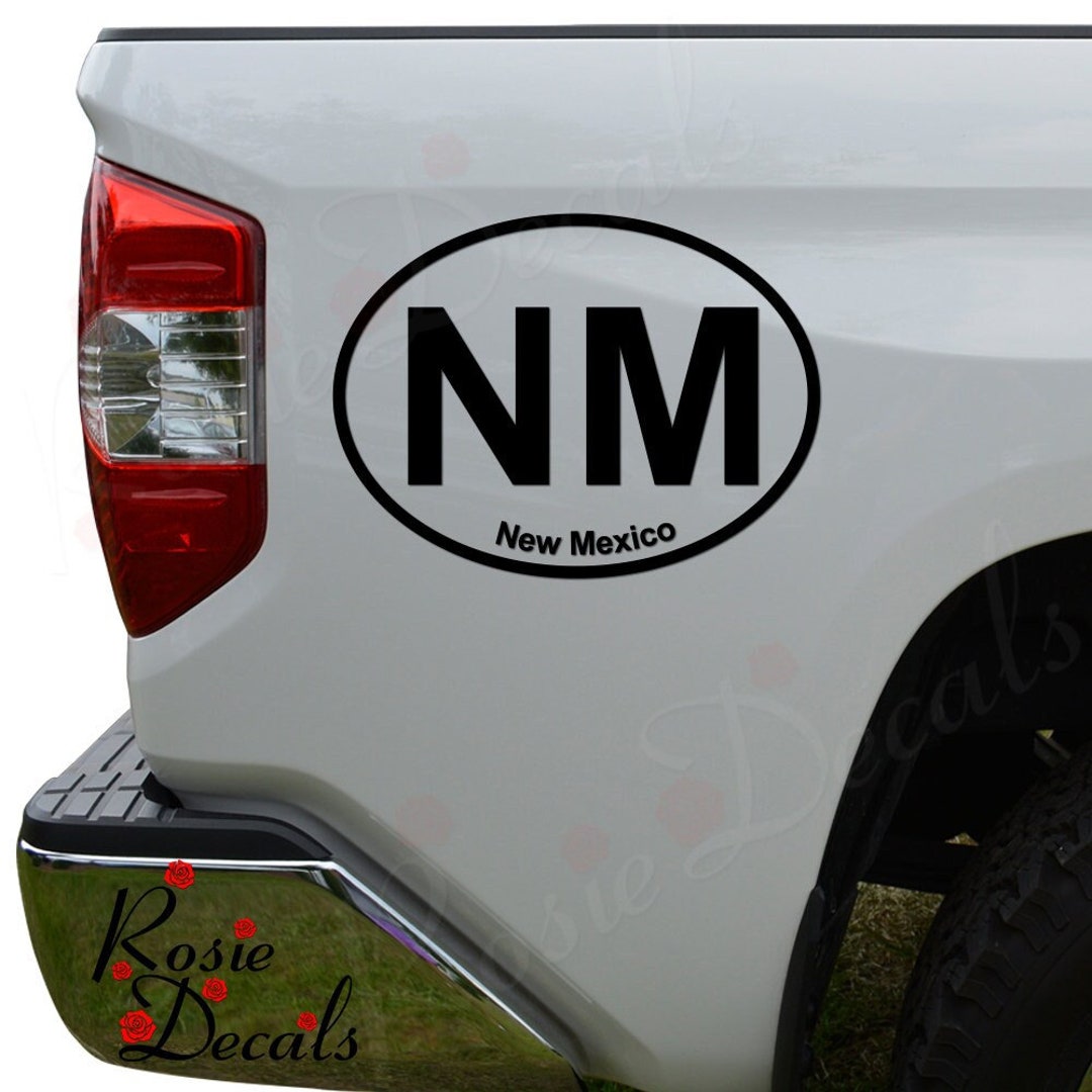 New Mexico State Letters NM Oval Die Cut Vinyl Decal Sticker for Car ...