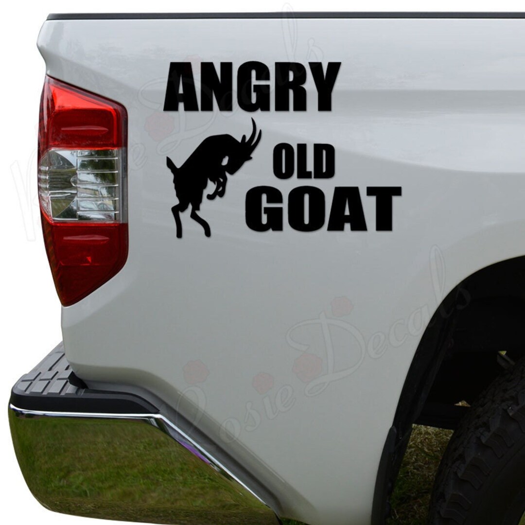 Angry Old Goat Grumpy Man Die Cut Vinyl Decal Sticker for Car Truck ...