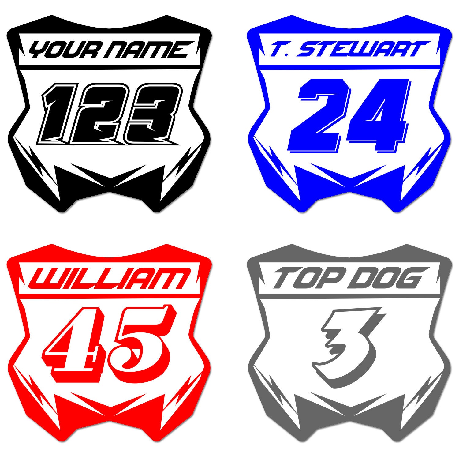 Custom Racing Number Name Text Race Die Cut Vinyl Decal Sticker for Car ...
