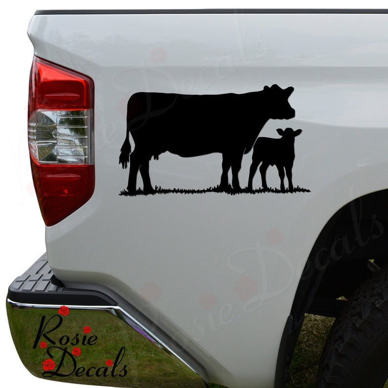 Cow Baby Calf Mom Cattle Farm Ranch Die Cut Vinyl Decal Sticker for Car ...
